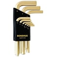 Bondhus 38299 Set 9 GoldGuard Plated Hex L-wrenches 1.5-10mm - Short ...