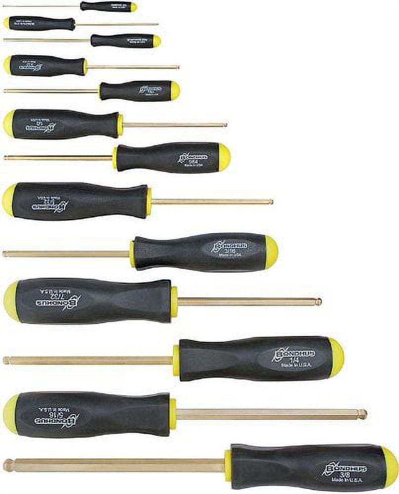 Bondhus 38637 Set of 13 Balldriver Screwdrivers with GoldGuard Finish ...
