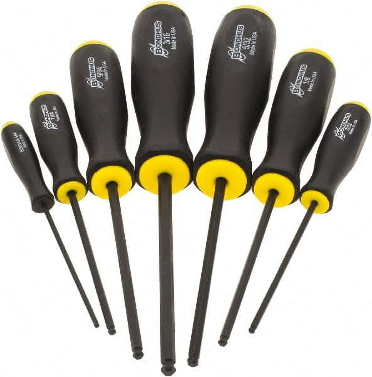 Bondhus 7 Piece, 5/64 to 3/16" Ball End Hex Driver Set Comes in Vinyl ...