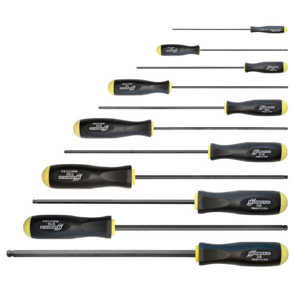 Bondhus Set 11 Ball End Screwdrivers- Long 10737 - Walmart.com