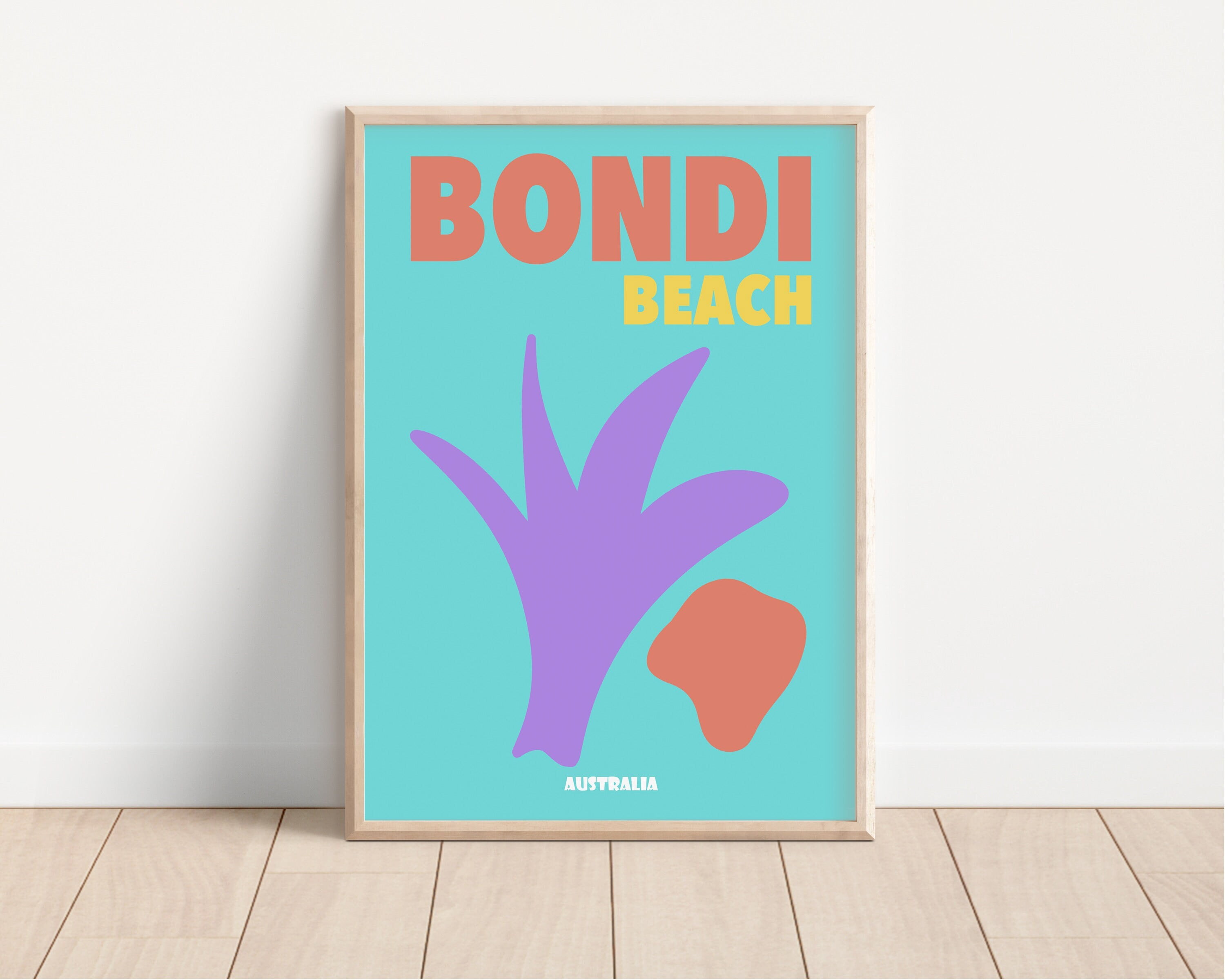 Bondi Beach Bright Travel Print Travel Poster Fashion Holiday On Trend ...