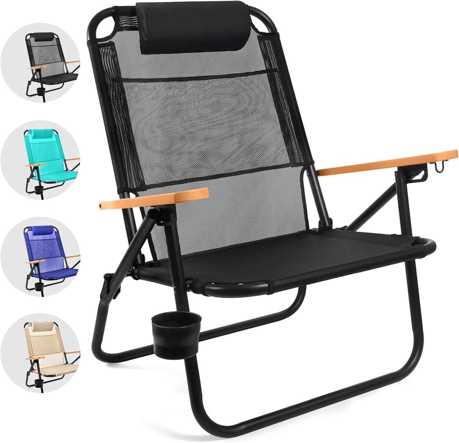 Bondi Beach Chair – Backpack Beach Chair for Adults with Reclining ...
