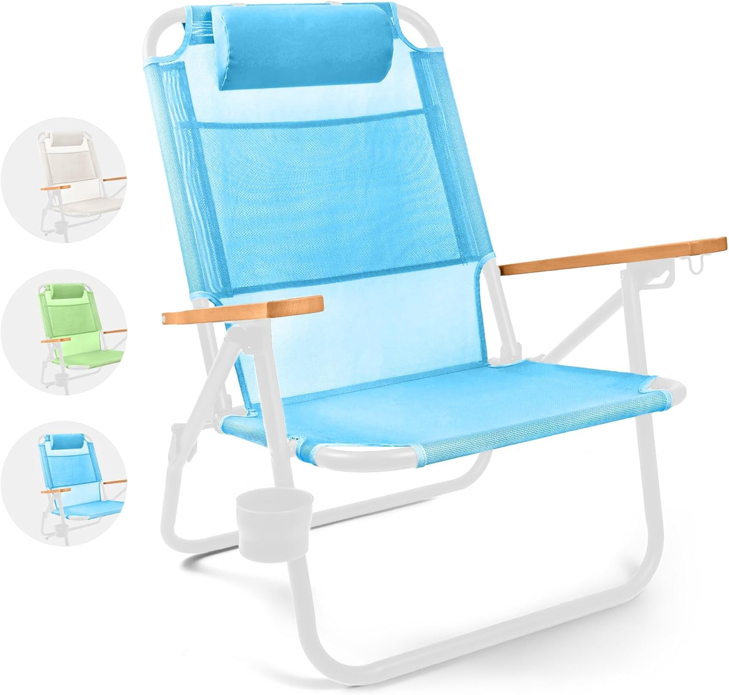 Bondi Beach Chair – Backpack Beach Chair for Adults with Reclining ...