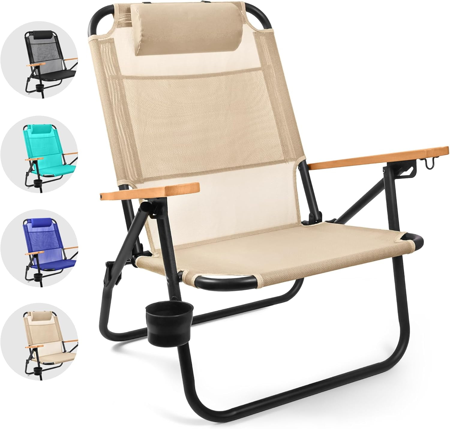 Bondi Beach Chair – Backpack Beach Chair for Adults with Reclining ...