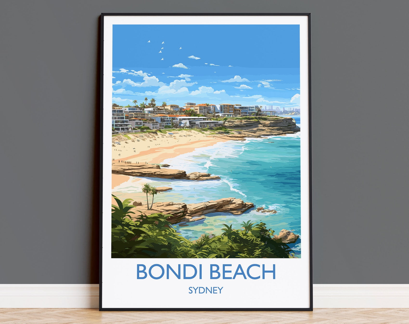 Bondi Beach Poster, Travel Print of Bondi Beach, Sydney, New South ...
