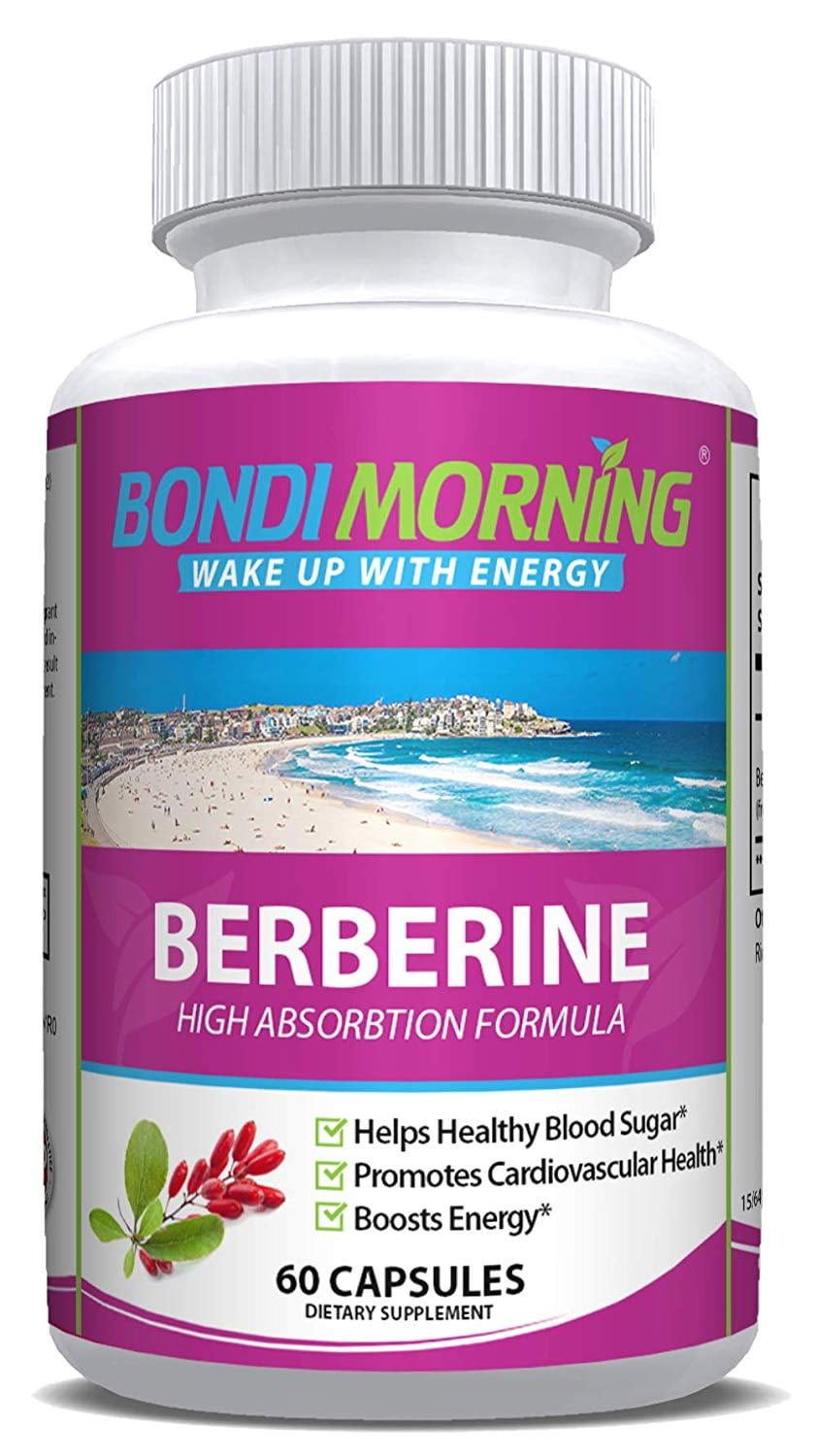 Bondi Morning Berberine HCL Supplement- High Potency 1200mg Per Serving ...