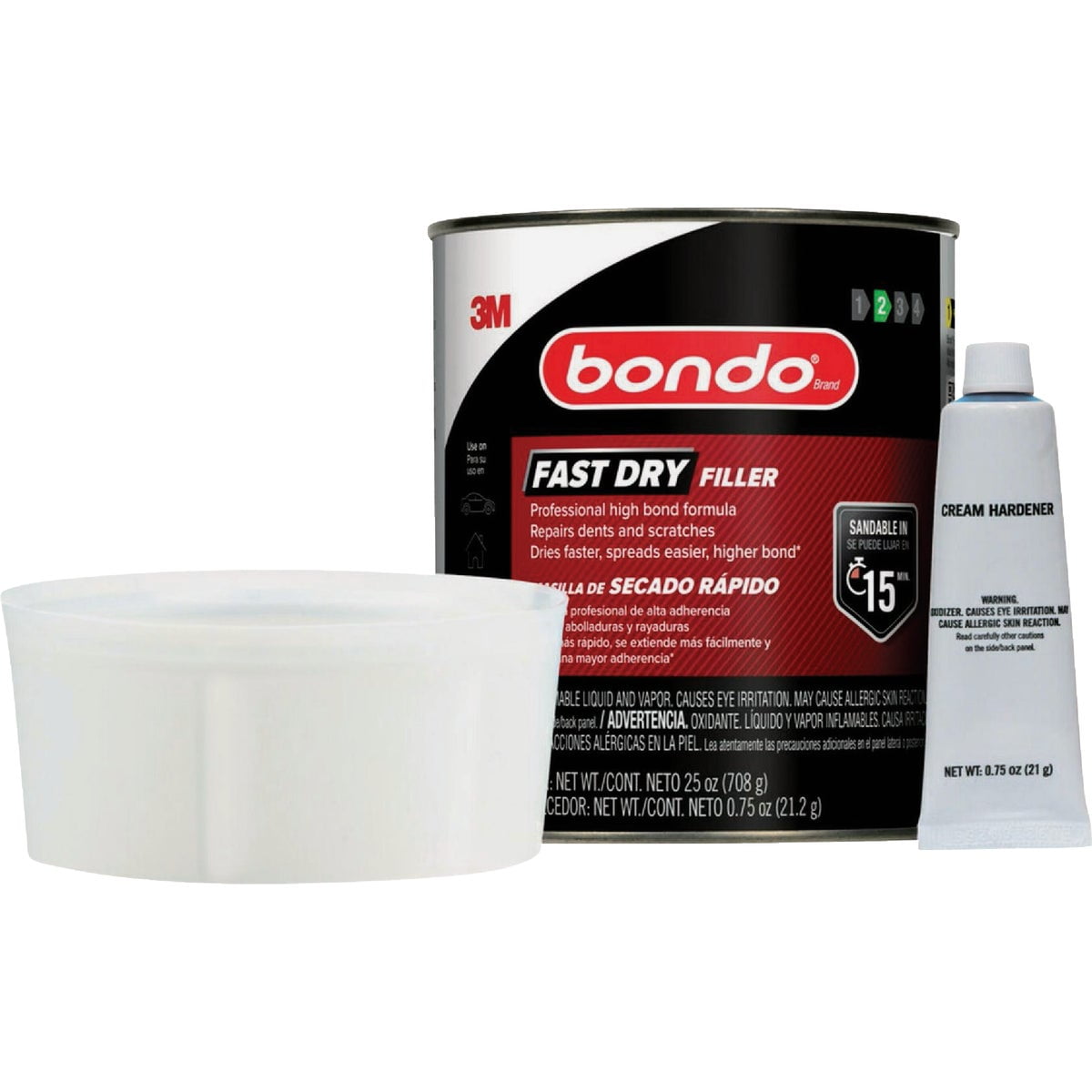 Bondo 3M Professional Auto Body Putty, Fast Dry Filler (Quart) for Home ...