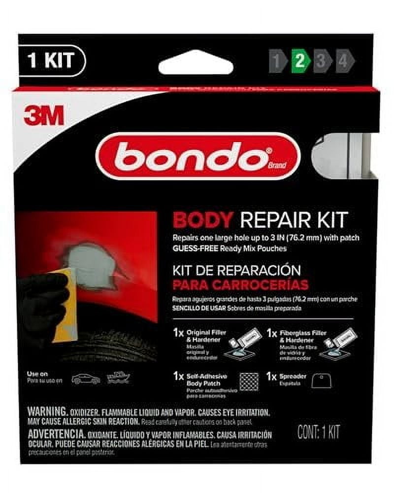 Bondo Body Repair Kit Ready Mix Pouches, Repairs One Large Hole Up to 3 ...
