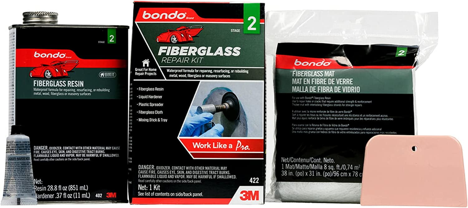 Bondo Fiberglass Resin Repair Kit, 00422, 0.9 Quart - Walmart.com