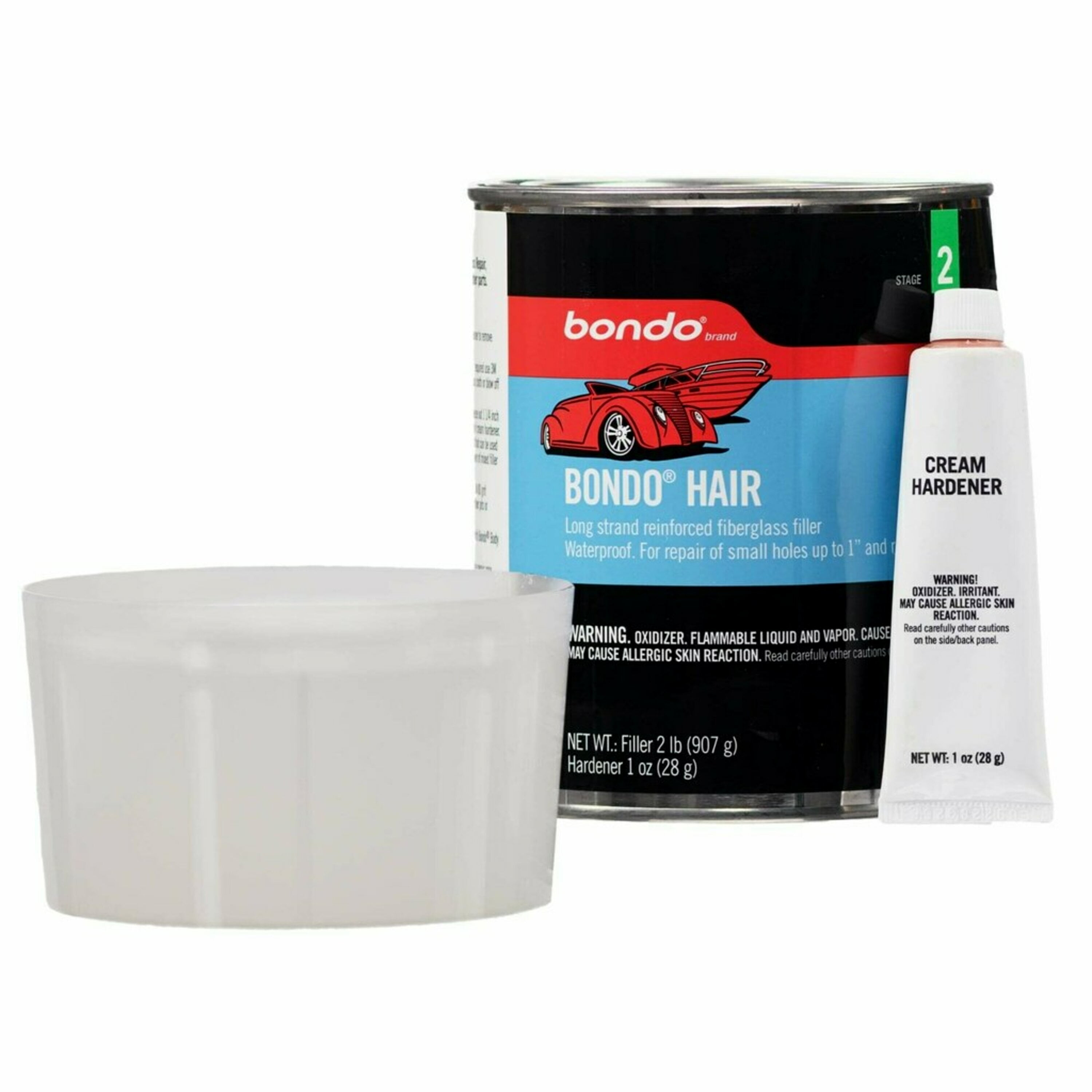 Bondo Hair, Long Strand Reinforced Fiberglass Filler, Stage 2, 2 lb. 1 ...