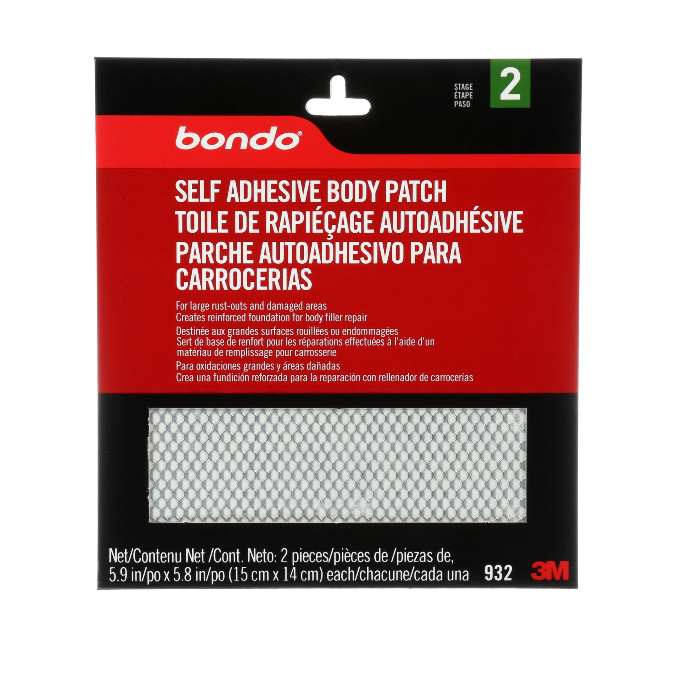 Bondo Self Adhesive Body Patch, Metal Reinforced Mesh, 2/Pack - Walmart.com
