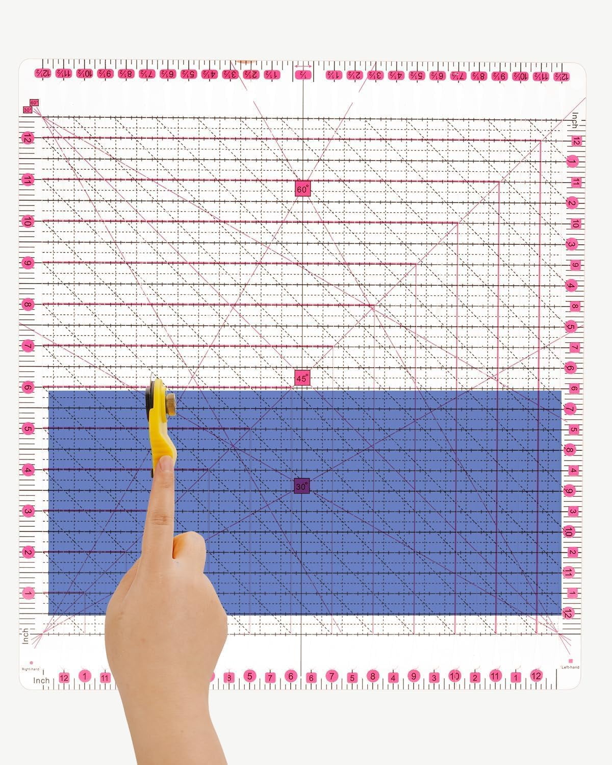 Bondream 12.5 * 12.5" Quilting Ruler,Square Sewing Ruler, Durable 4mm ...