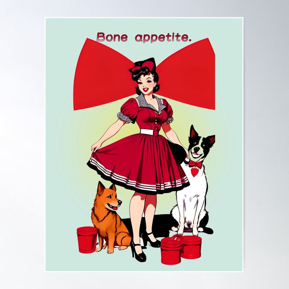 Bone Appetite. - Funny Pinup Girl By Callisc Arts Poster Wall Art ...