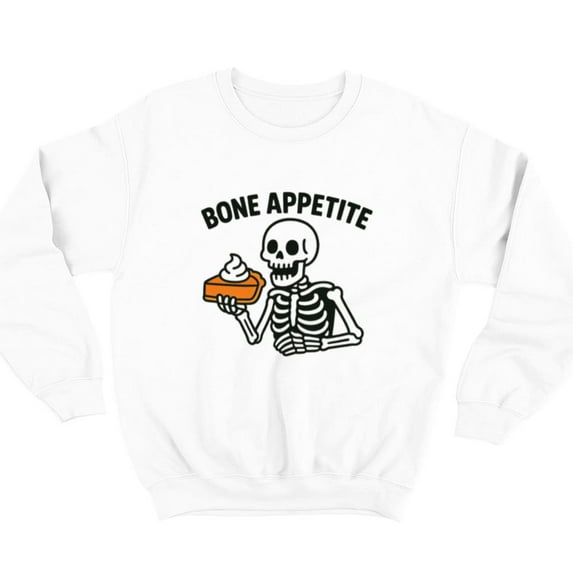 Bone Appetite Funny Skeleton Food Lover Halloween Themed Graphic Print ...
