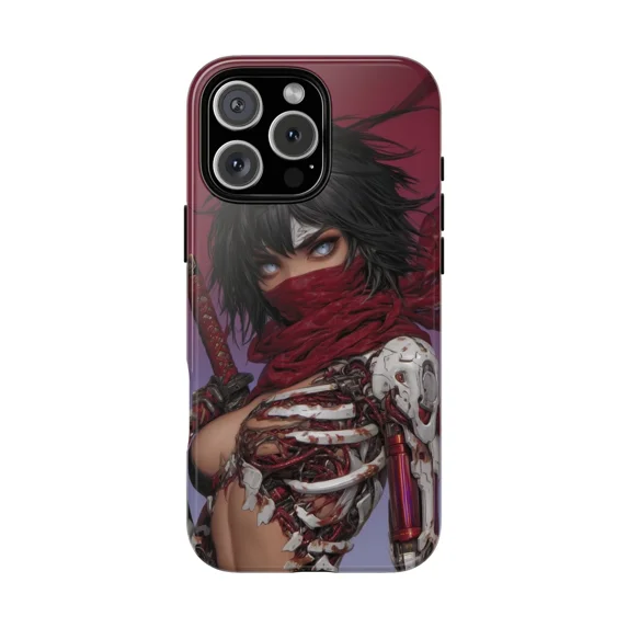 Bone Armor Anime Girl Warrior Battle Art Phone Case for iPhone 17 11 12 ...