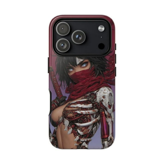 Bone Armor Anime Girl Warrior Tough Case for iPhone 11,12,13,14,15,16 ...