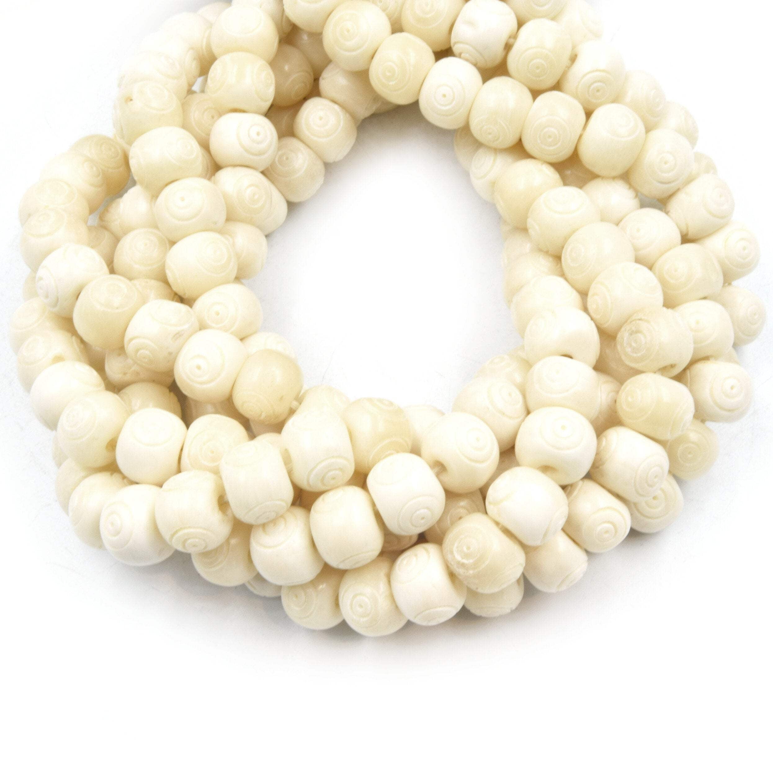 Bone Beads | Carved Ox Bone Rondelle Beads | Bullseye Carved Bone Beads - Walmart.com