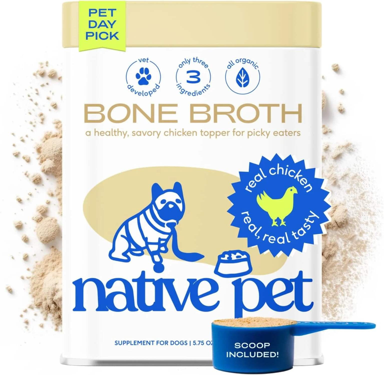Bone Broth for Dogs and Cats - Chicken Bone Broth Powder Dog Food ...