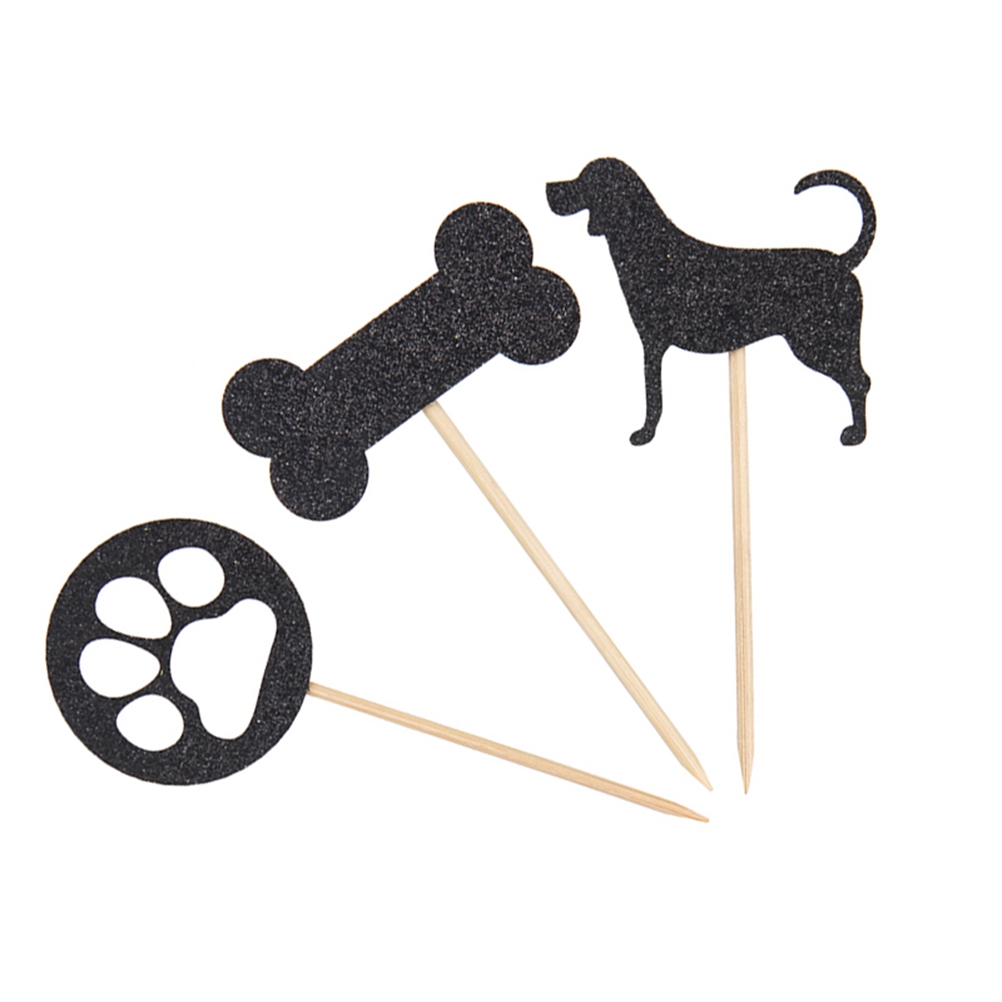 Bone Cake Topper Dog Footprint Decor Puppy Fruteros Cakes Ice Cream Man ...