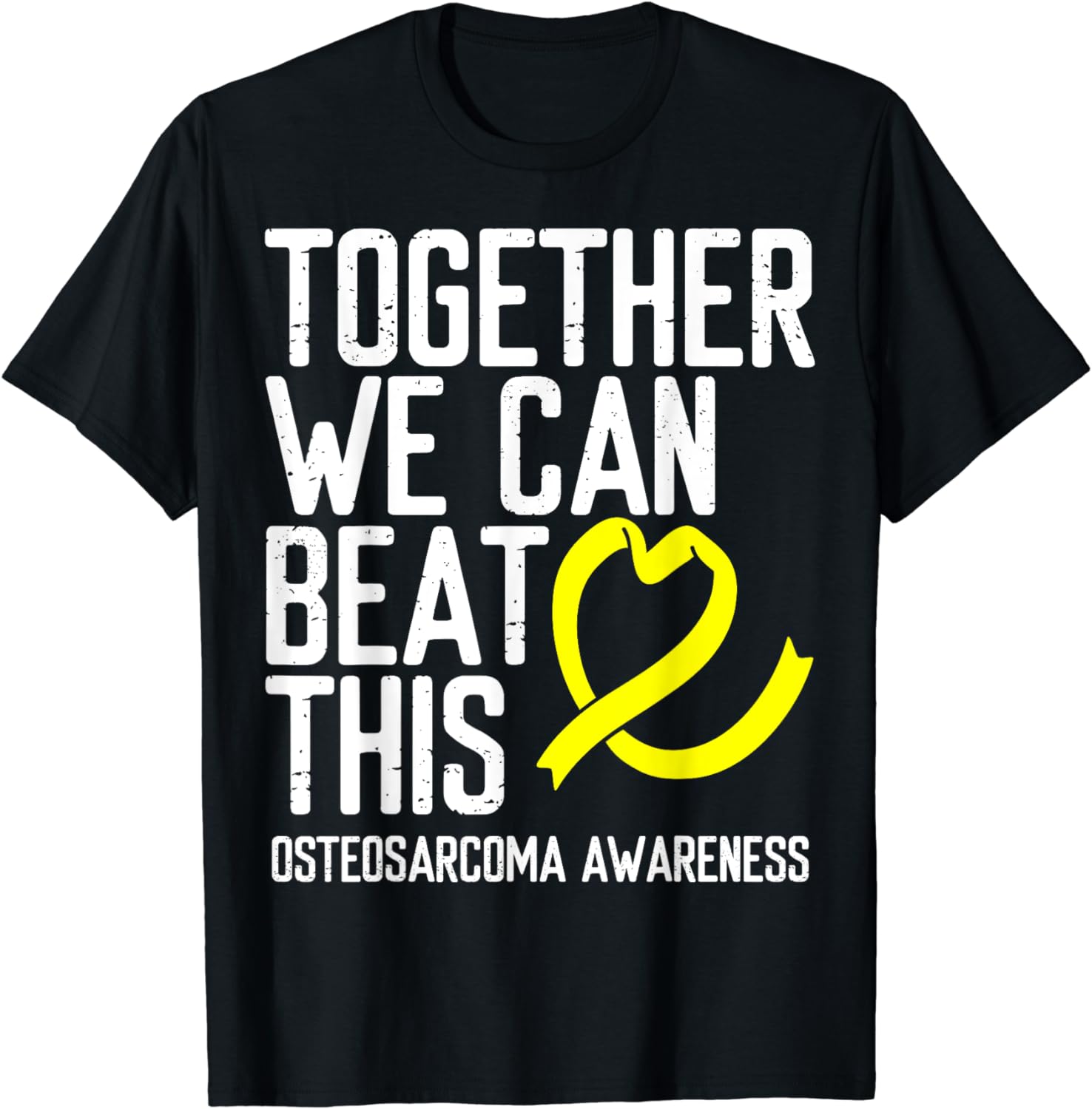 Bone Cancer Awareness Yellow Ribbon Together Osteosarcoma T-Shirt ...
