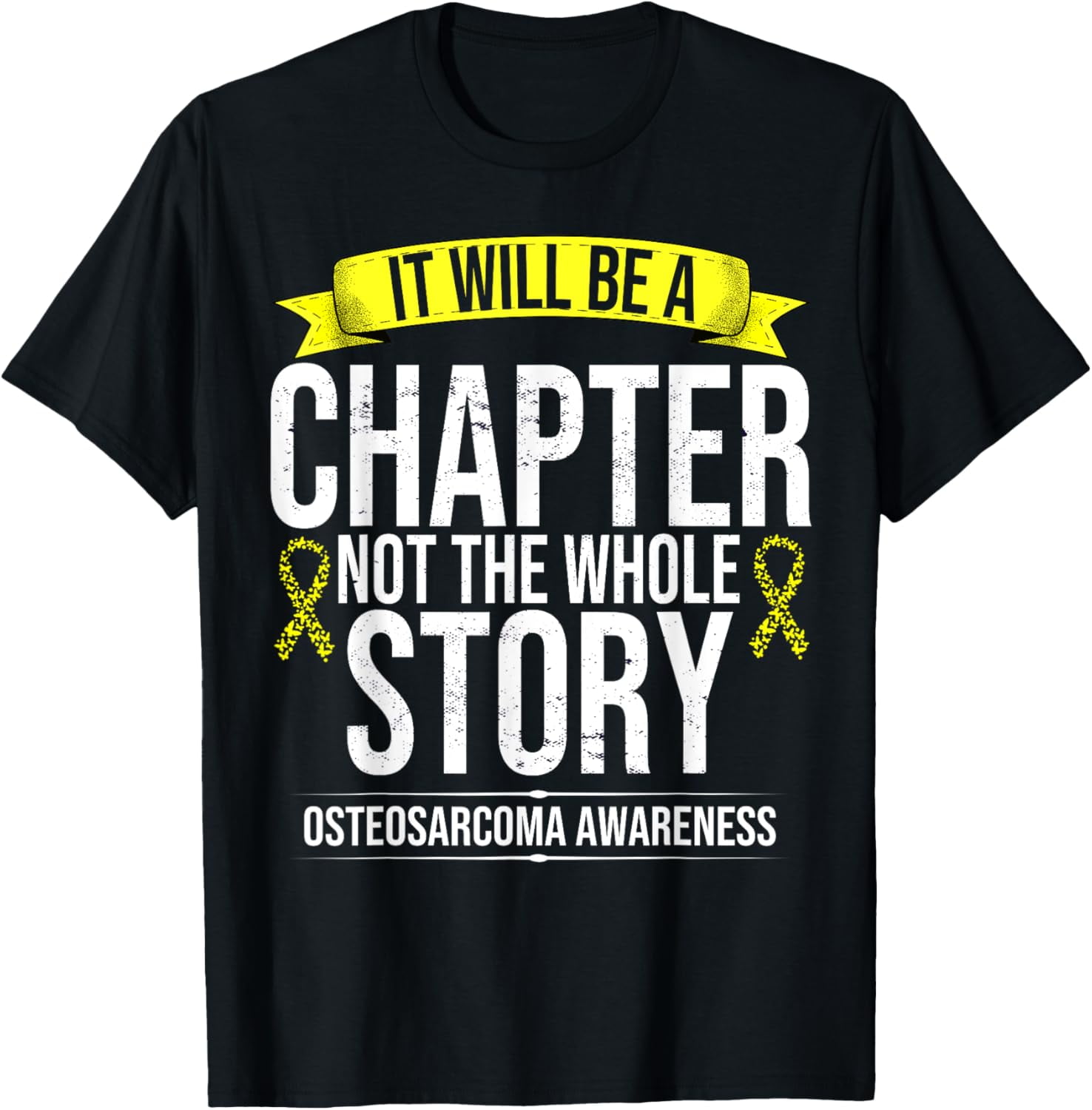 Bone Cancer Yellow Ribbon Cure Hope Osteosarcoma Awareness T-Shirt ...