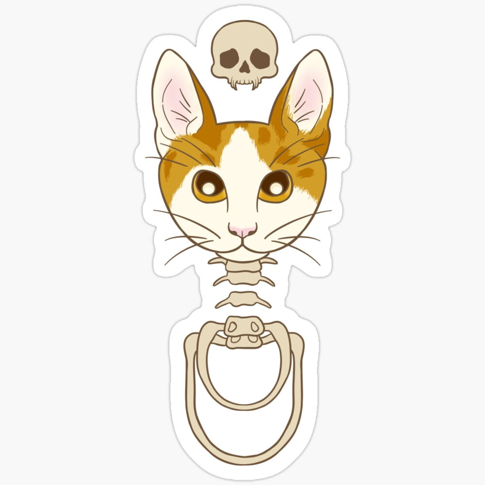 Bone Cat Sticker Phone Decal Water Bottle Stickers Car Decals, Laptop ...