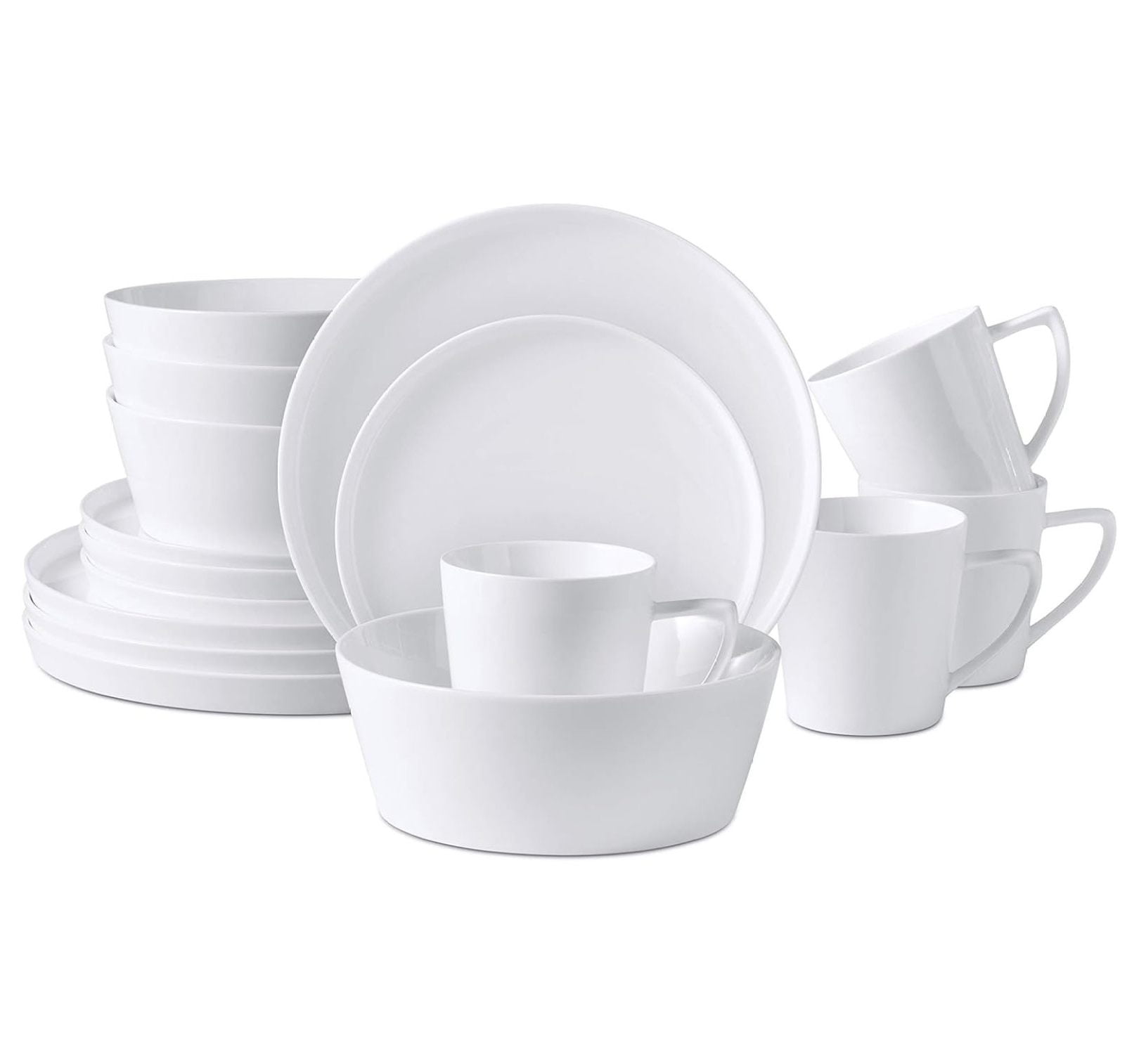 Bone China Cone Shape, Elegance White 16pc Dinnerware Set - Walmart.com