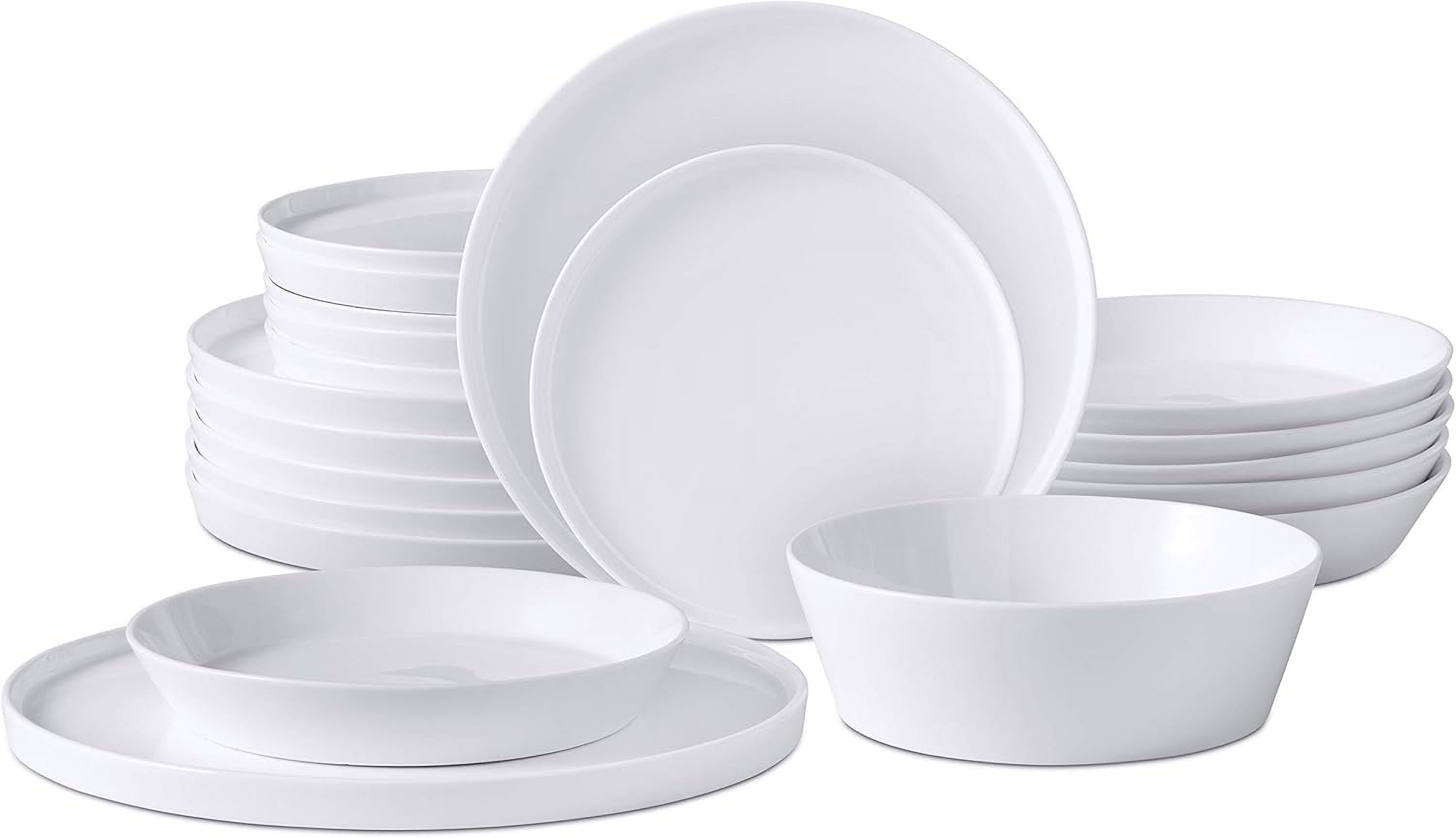 Bone China Cone Shape, Elegance White 20pc Dinnerware Set - Walmart.com