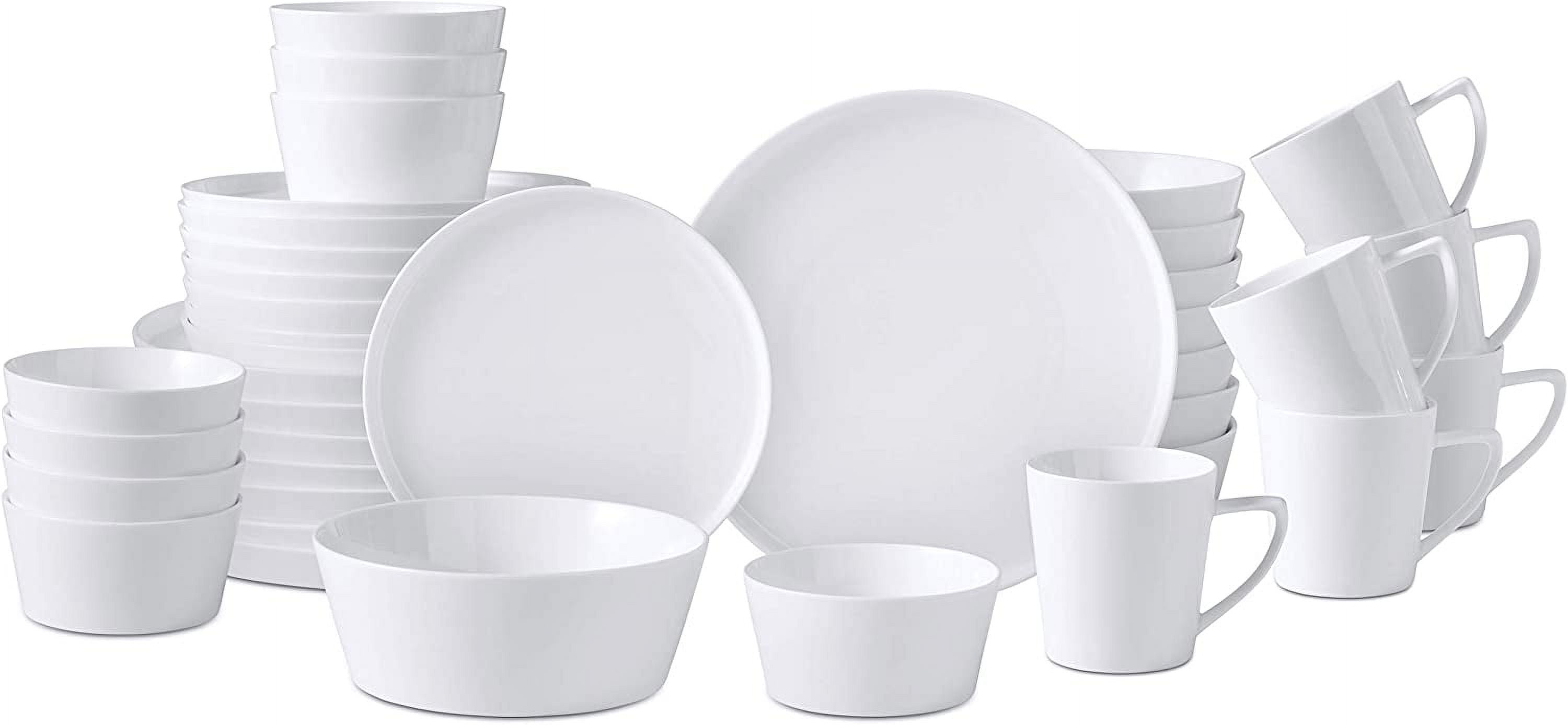 Bone China Cone Shape, Elegance White 40pc Dinnerware Set - Walmart.com