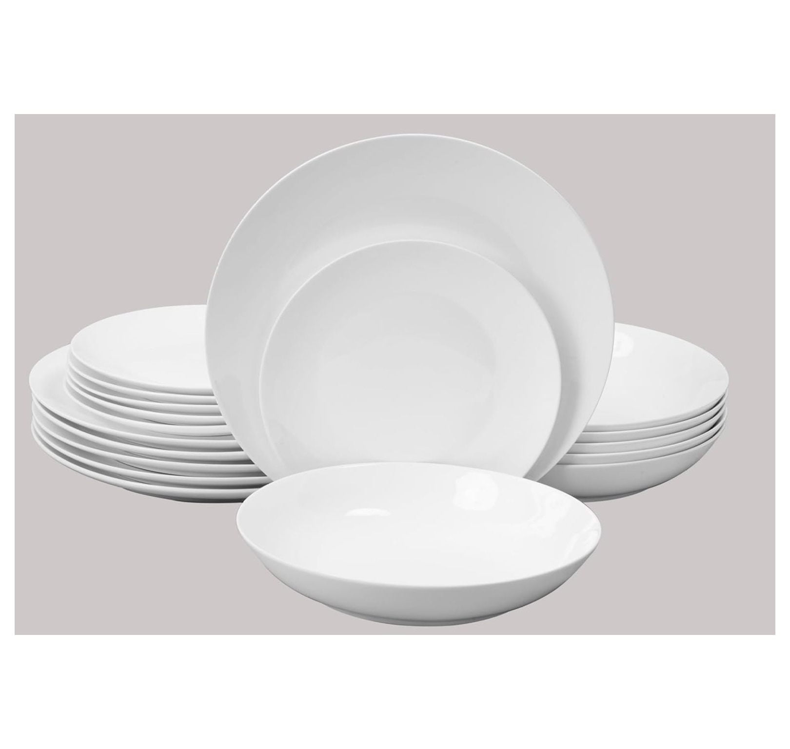 Bone China Coupe Shape, Elegance White 18pc Dinnerware Set - Walmart.com