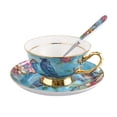 Bone China Cup and Saucer Set Ceramic Tea Coffee Cup for Breakfast ...