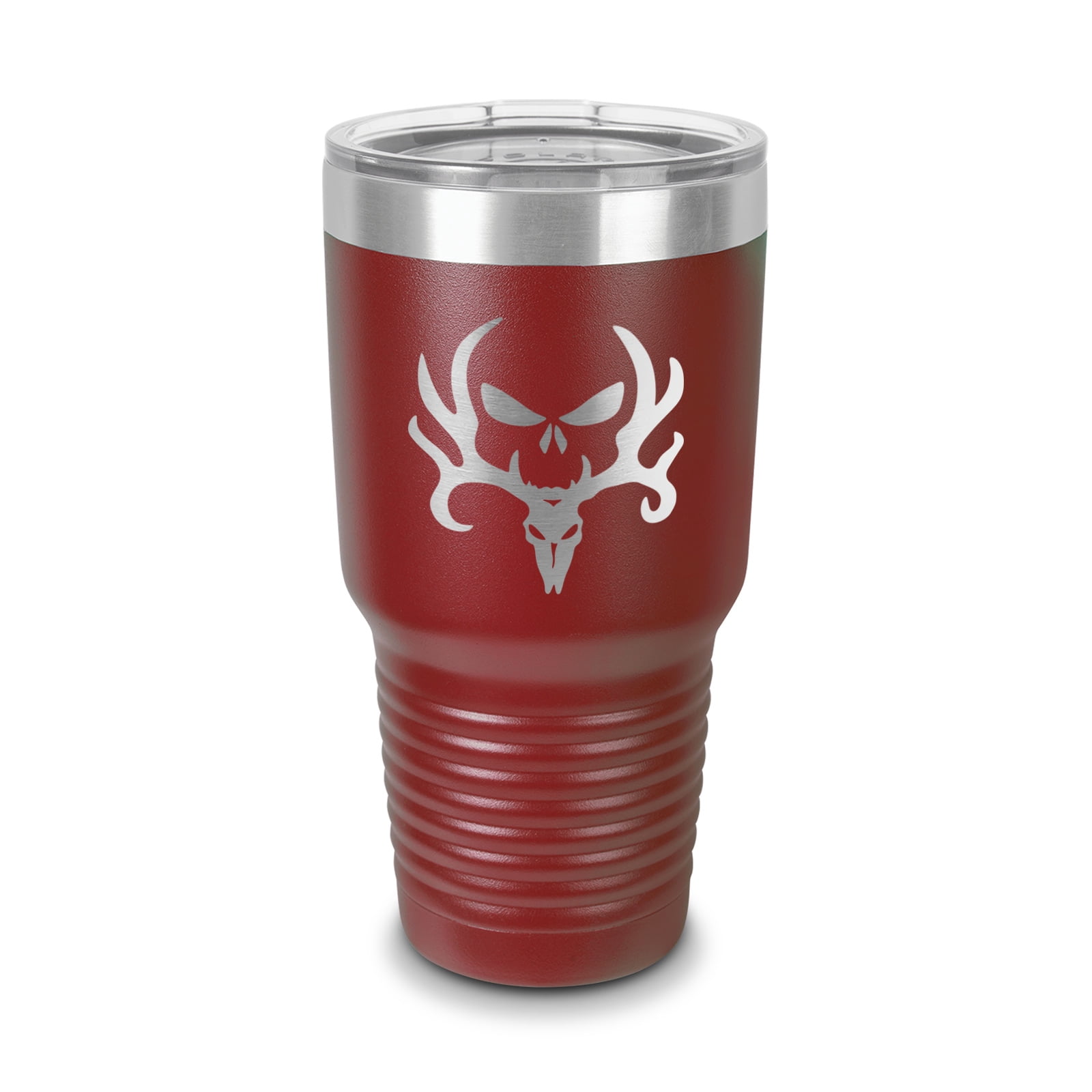 Bone Collector Deer Hunting Tumbler 30 oz - Laser Engraved w/ Clear Lid ...