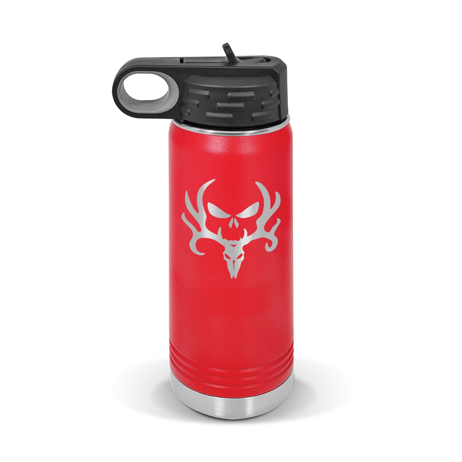 Bone Collector Deer Hunting Water Bottle 20 oz - Laser Engraved w/ Flip ...