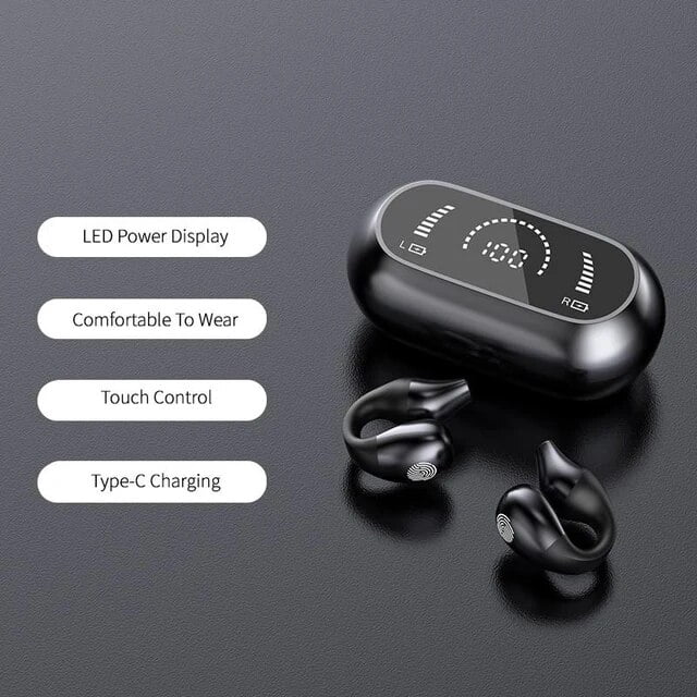 Bone Conduction Earphone Bluetooth 5.2 Ear Clip On Ear Earring Wireless ...
