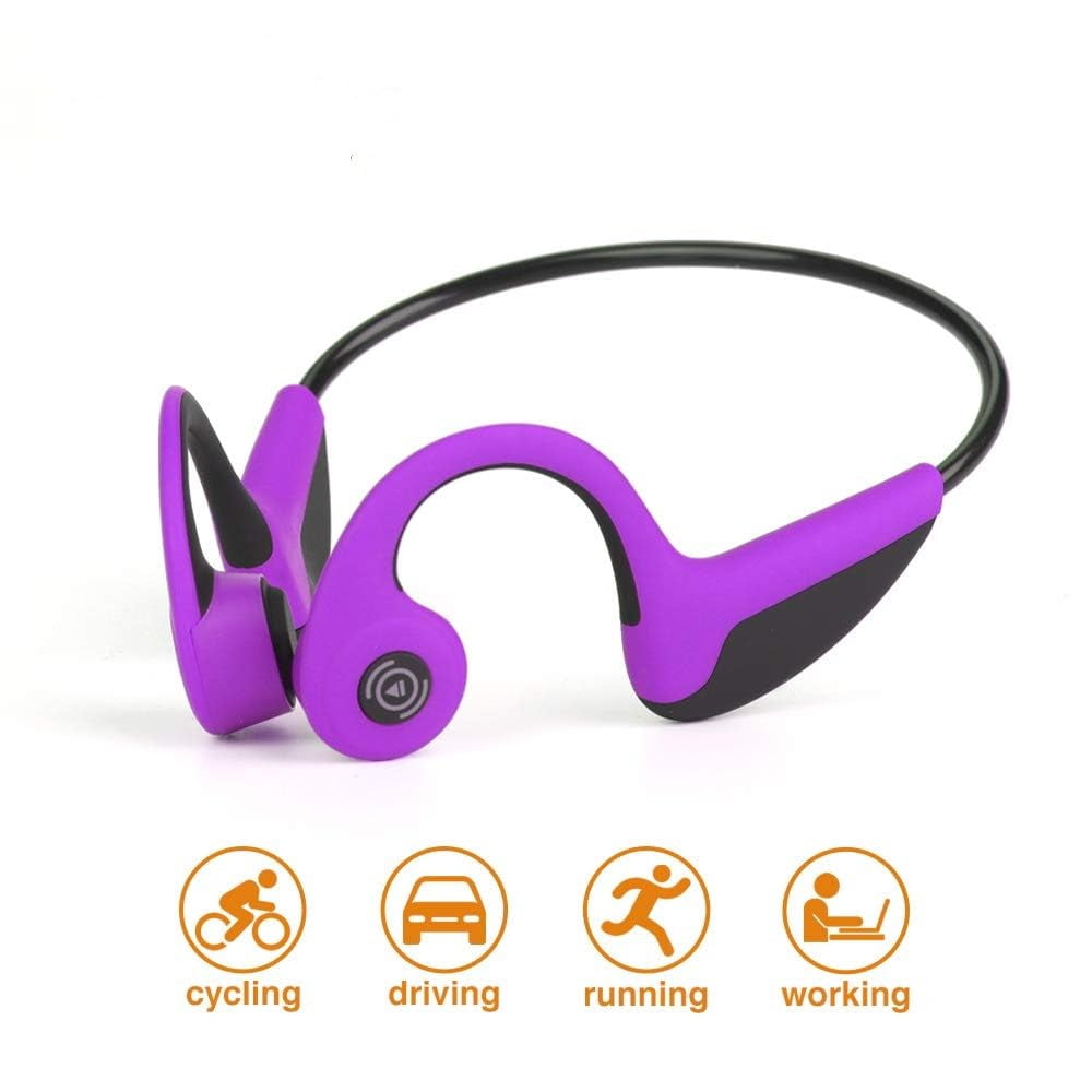 Bone Conduction Headphones Bluetooth 5.0 Open Ear Wireless Pink Purple ...