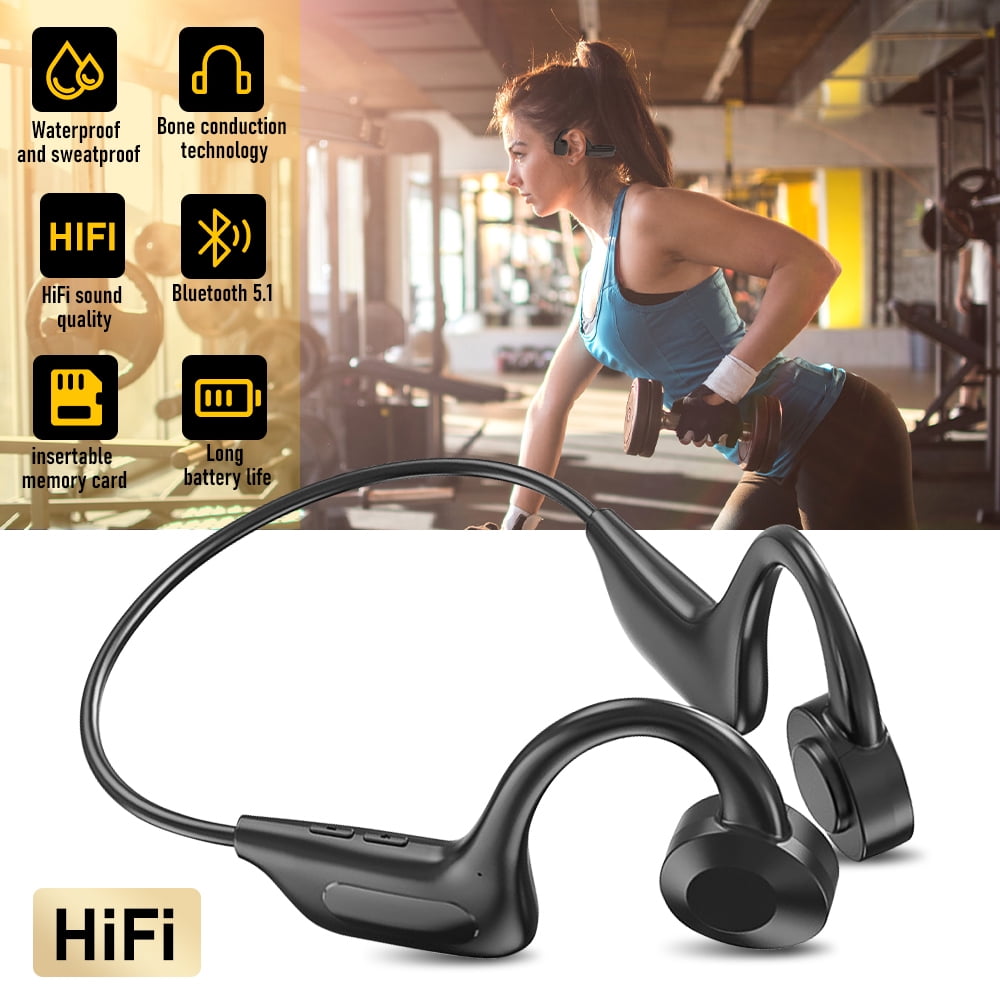 Bone Conduction Headphones Bluetooth 5.0,Wireless Open Ear Headphones ...
