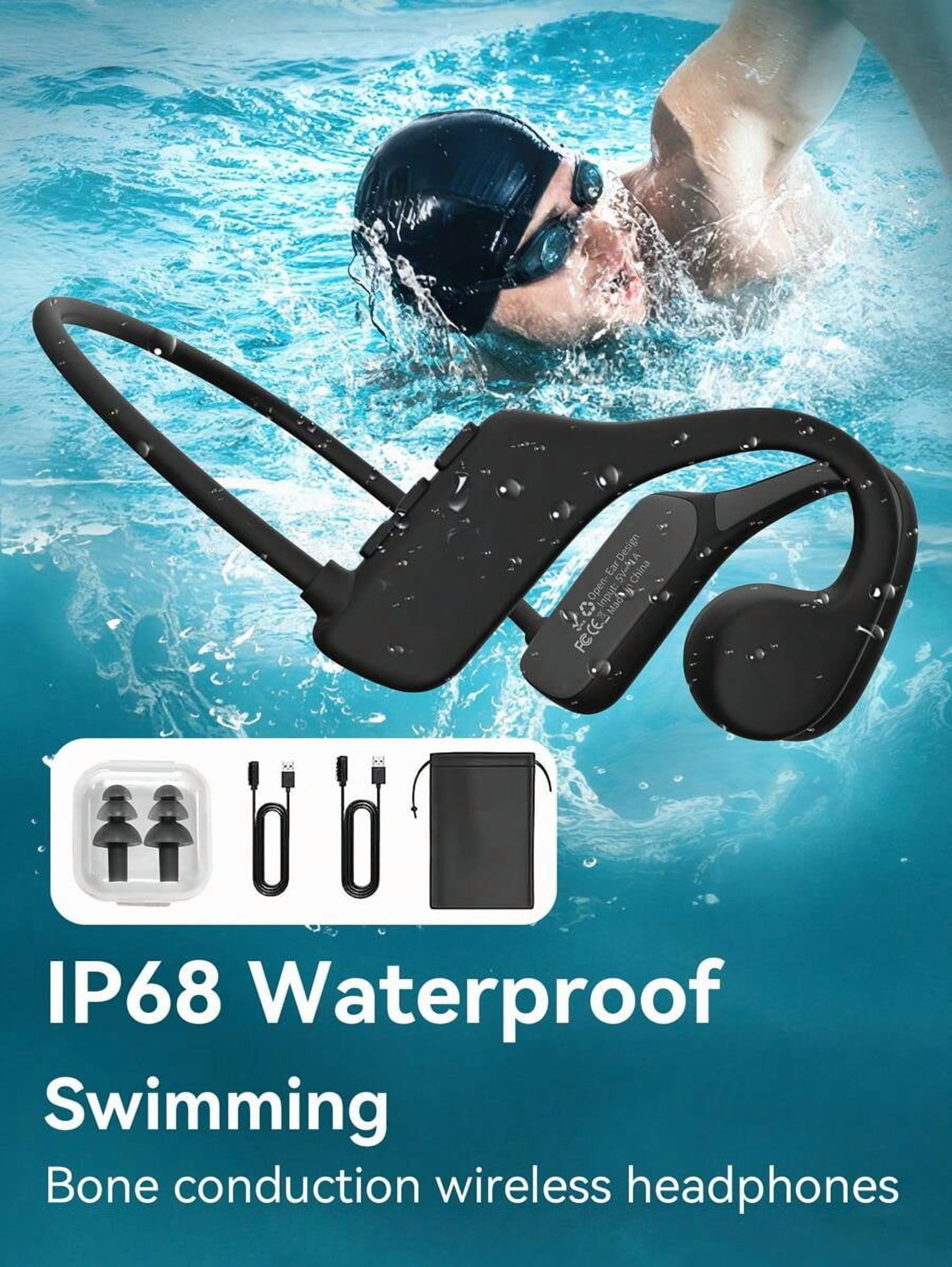 Bone Conduction Headphones Swimming - IP68 Waterproof Headphones For Swimming Bluetooth 5.3 ...