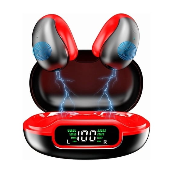 Bone Conduction Wireless Earphones, Clip-on with 48H Playback, Charging ...