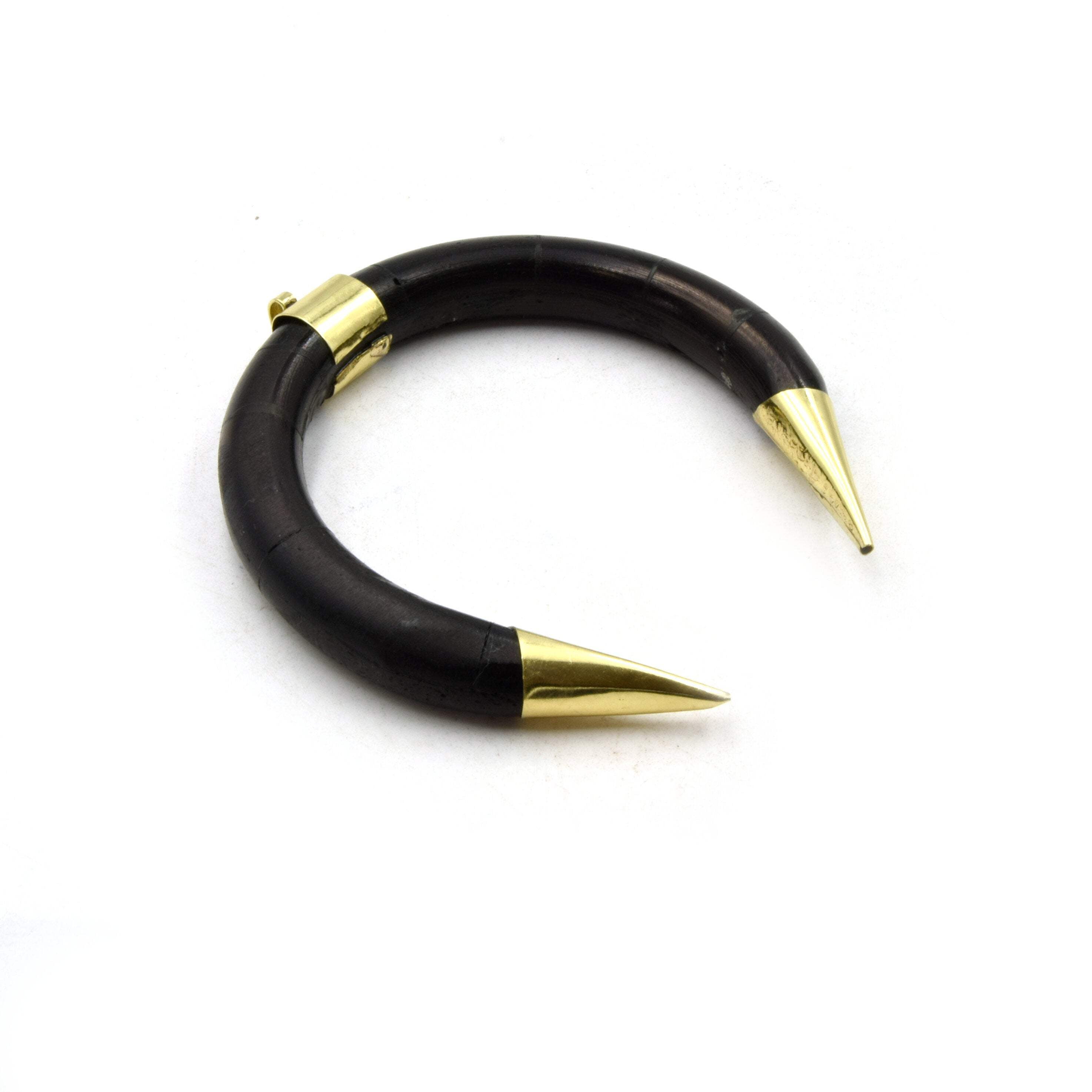 Bone Crescent Pendant | Thick Double Ended Crescent Shaped Natural Ox ...