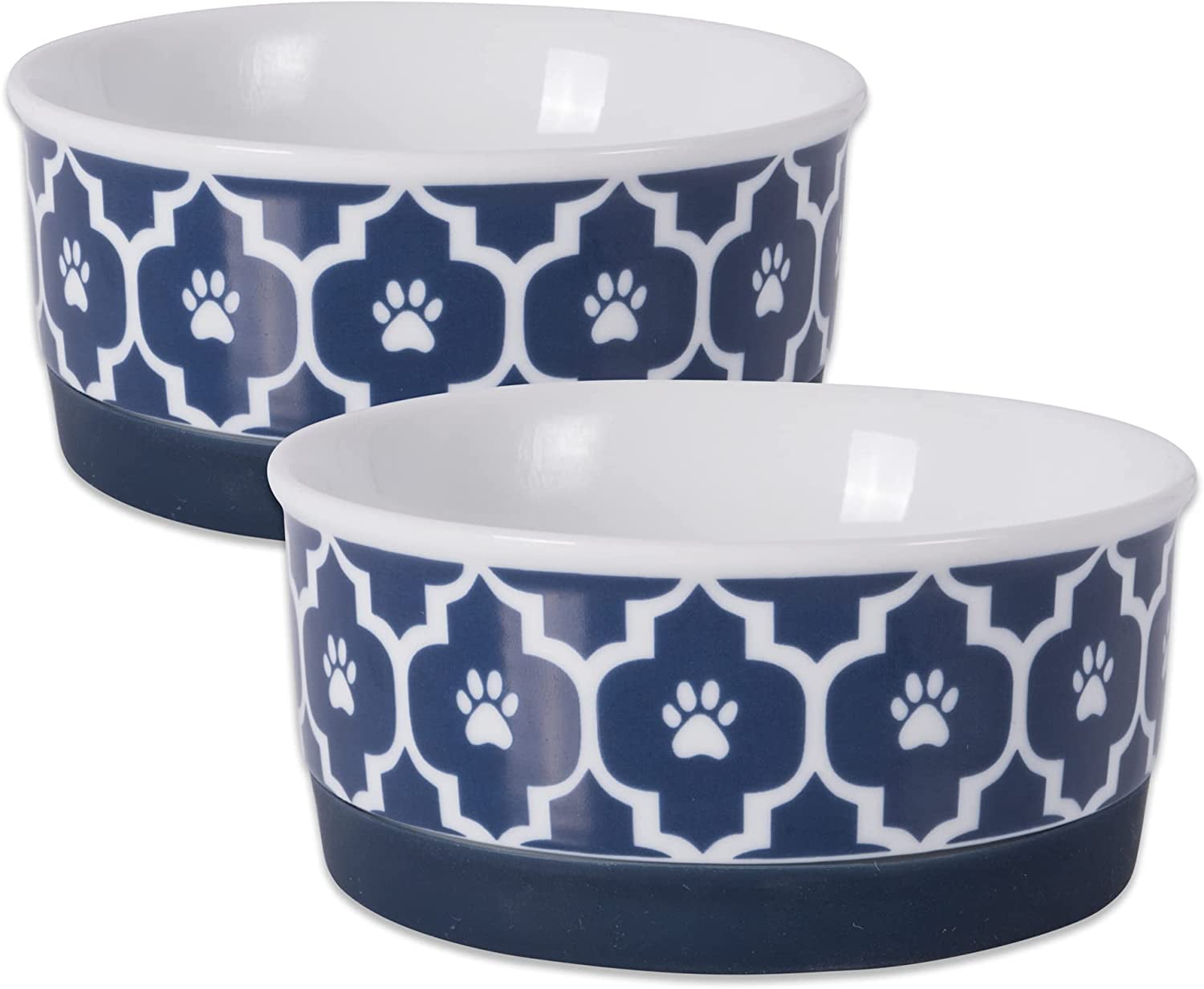 Bone Dry Lattice Collection Pet Bowl & Canister, Small Set, 4.25x2 ...