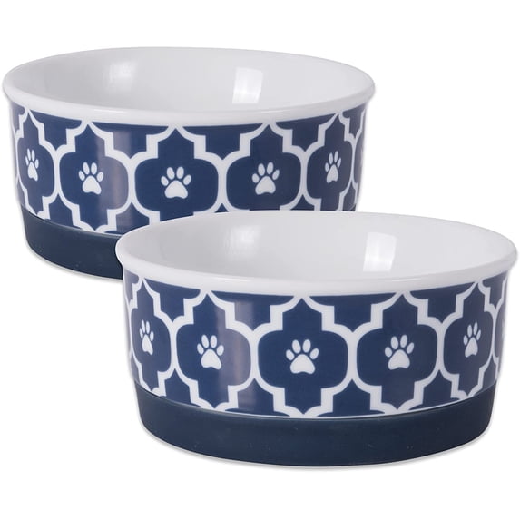 Bone Dry Lattice Collection Pet Bowl & Canister, Small Set, 4.25x2 ...