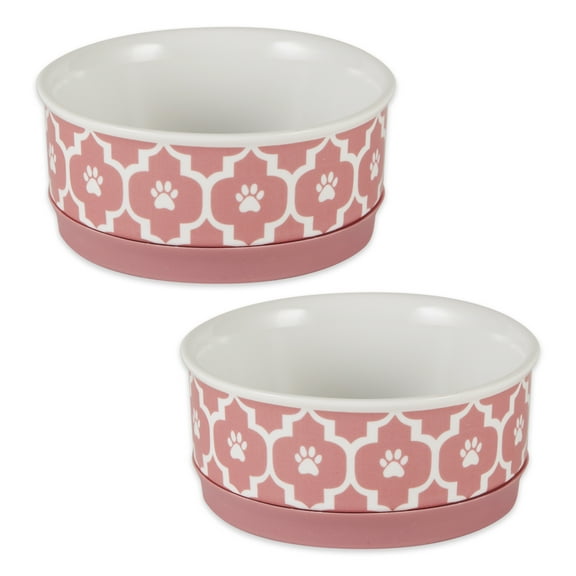 Bone Dry Lattice Collection Pet Bowl & Canister, Small Set, 4.25x2 ...