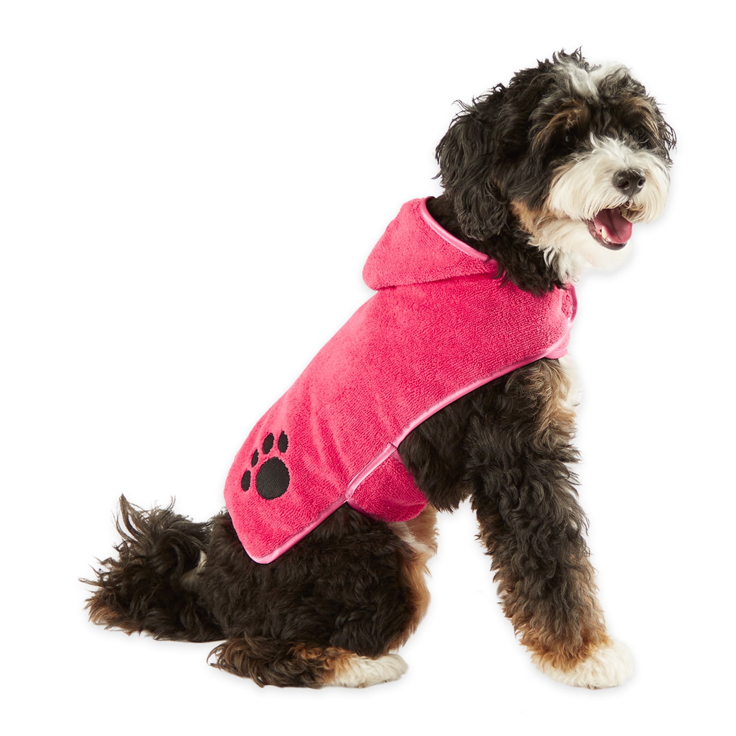 Bone Dry Pet Robe Collection, Embroidered Absorbent Microfiber Bath ...