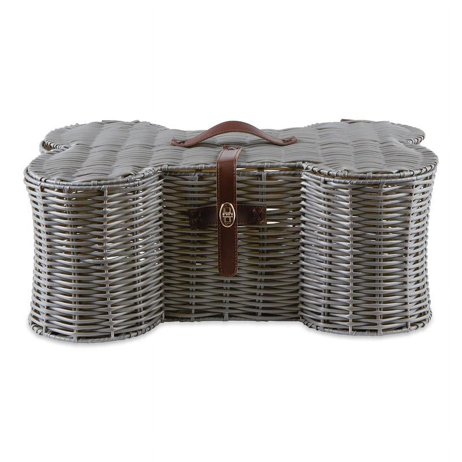 Bone Dry Pet Storage, Toy Basket, Large, 24x15x9", Gray Plastic Wicker ...