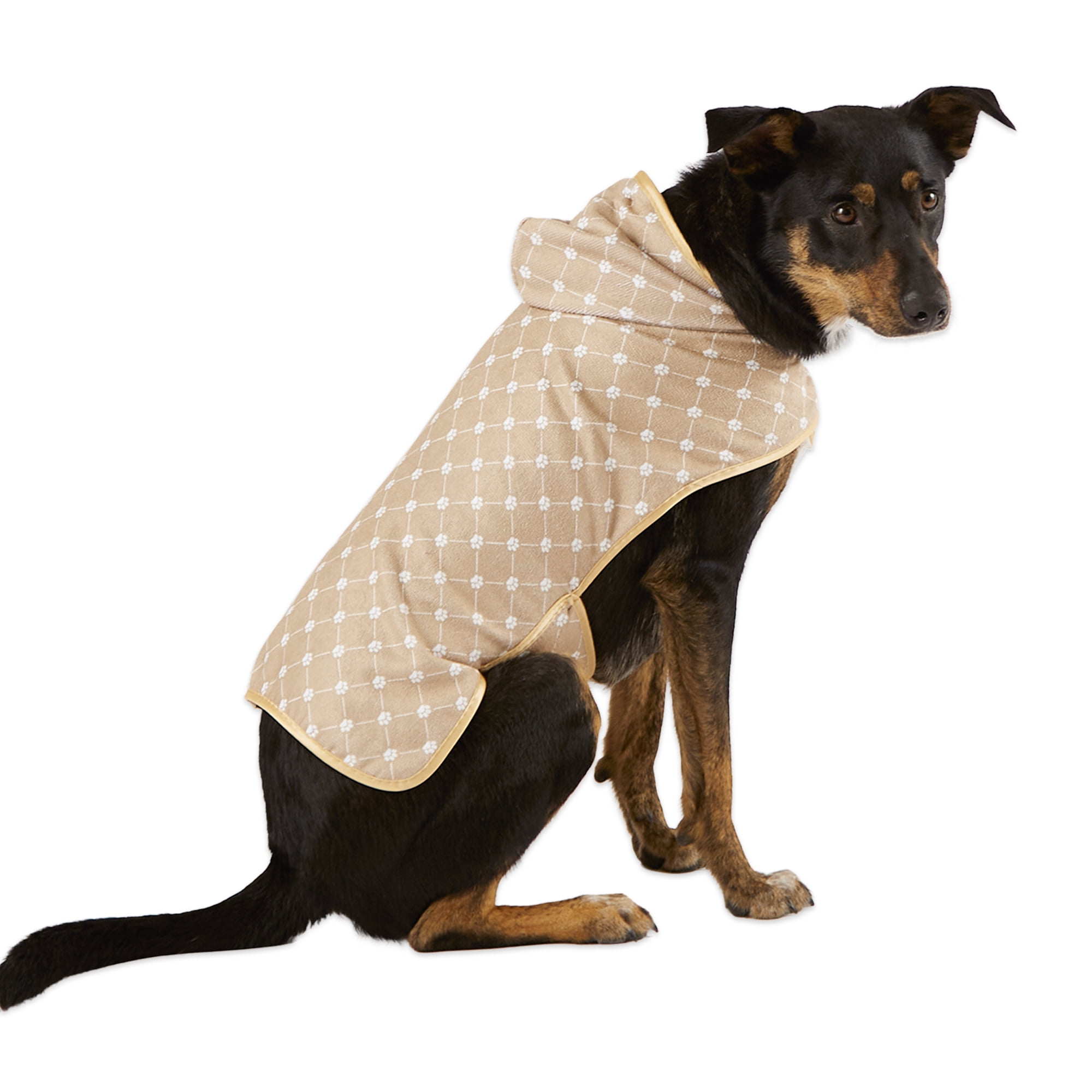 Bone Dry Trellis Paw Microfiber Bath Pet Robe with Adjustable Closure ...