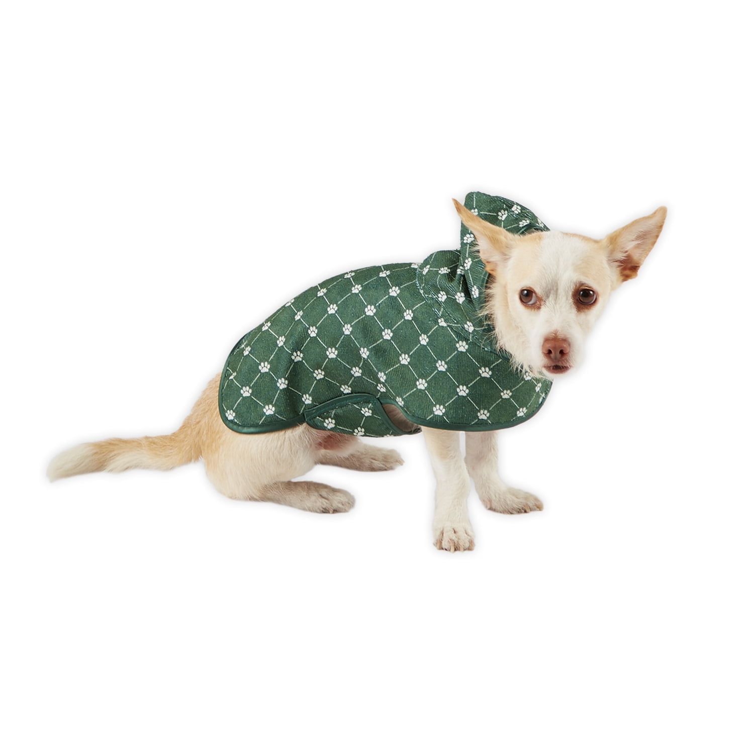 Bone Dry Trellis Paw Microfiber Bath Pet Robe with Adjustable Closure ...