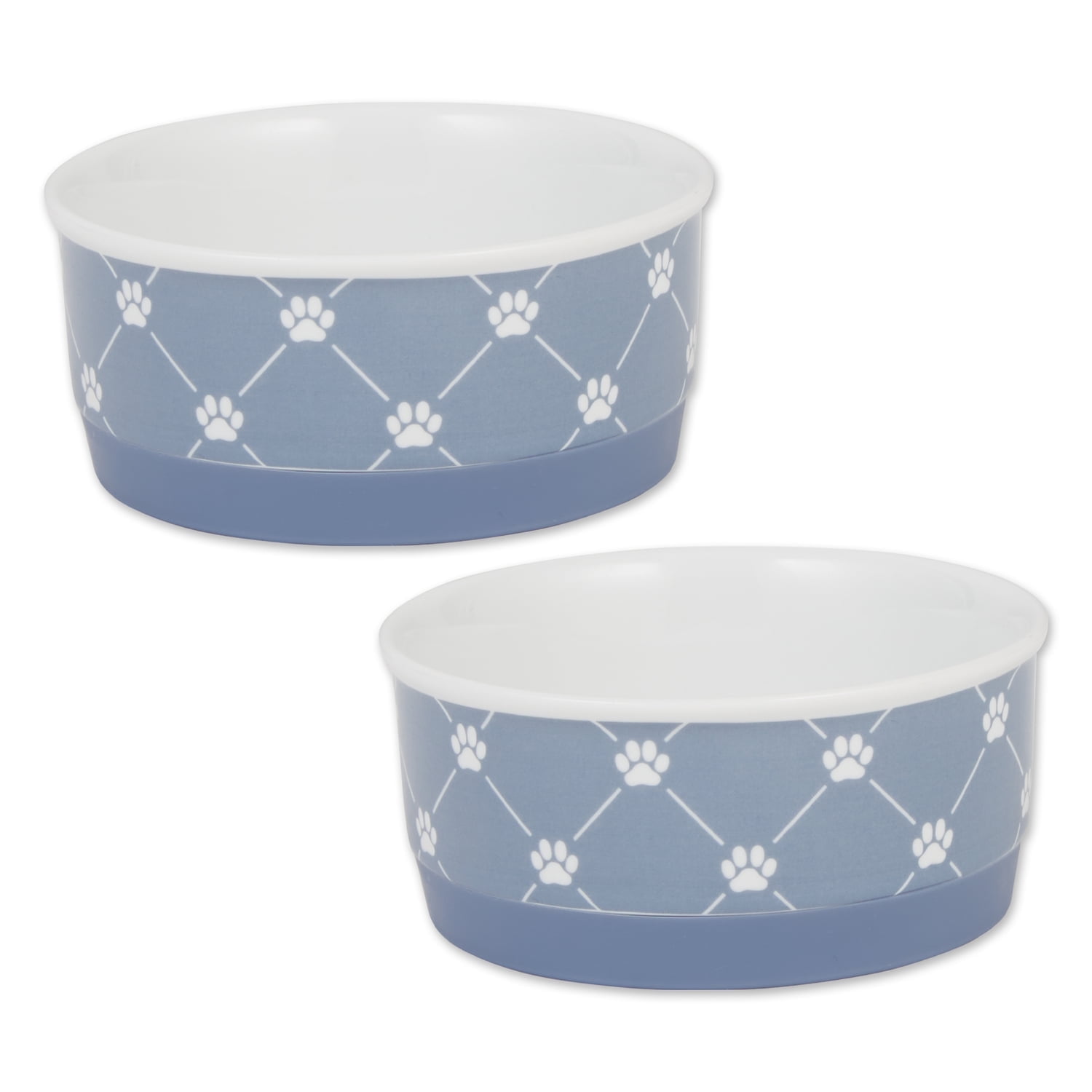 Bone Dry Trellis Paw Pet Bowl Set, Dishwasher Safe, Small 4.25x2 ...