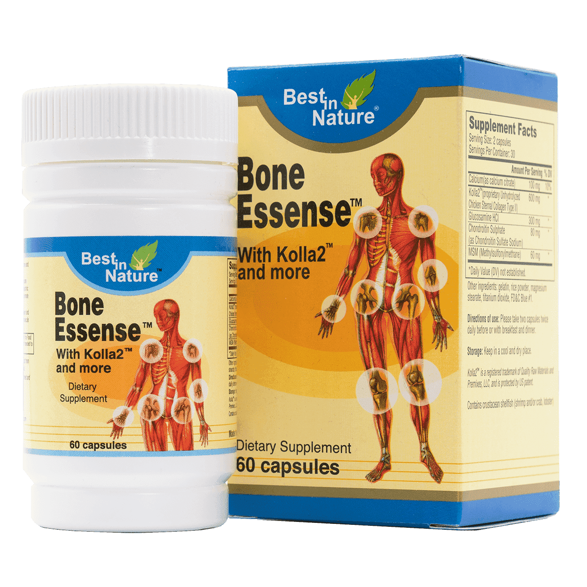 Best in Nature Bone Essense, Bone Density Calcium Formula, Collagen for ...