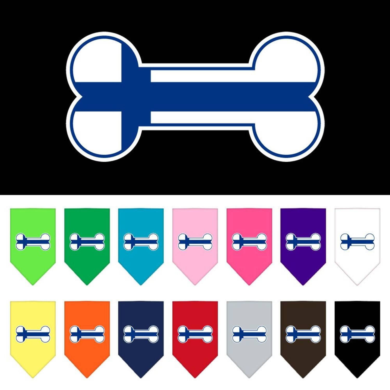Pet and Dog Bandana Screen Printed, "Bone Flag Finland" - Walmart.com