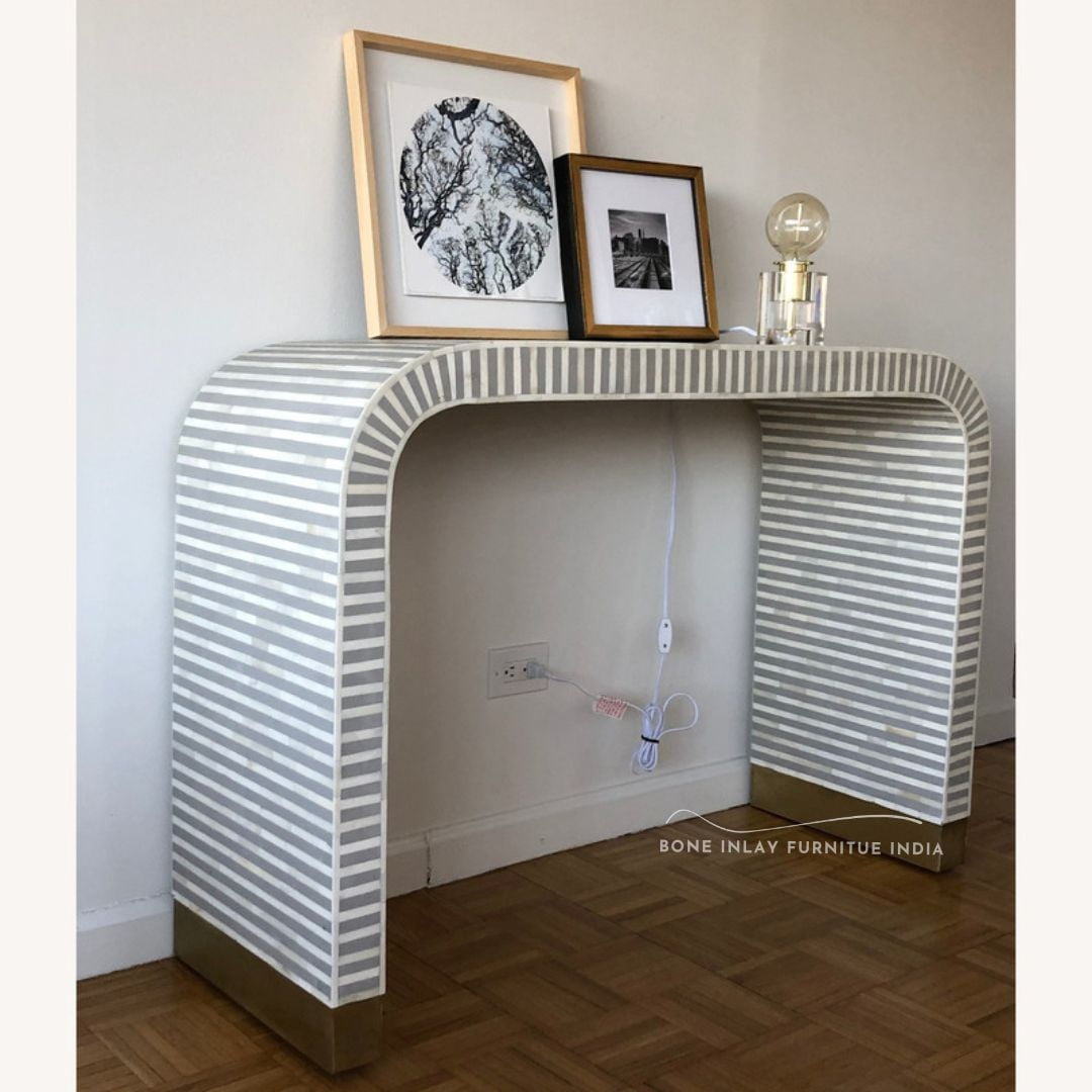 Bone Inlay Waterfall Console Table - Walmart.com